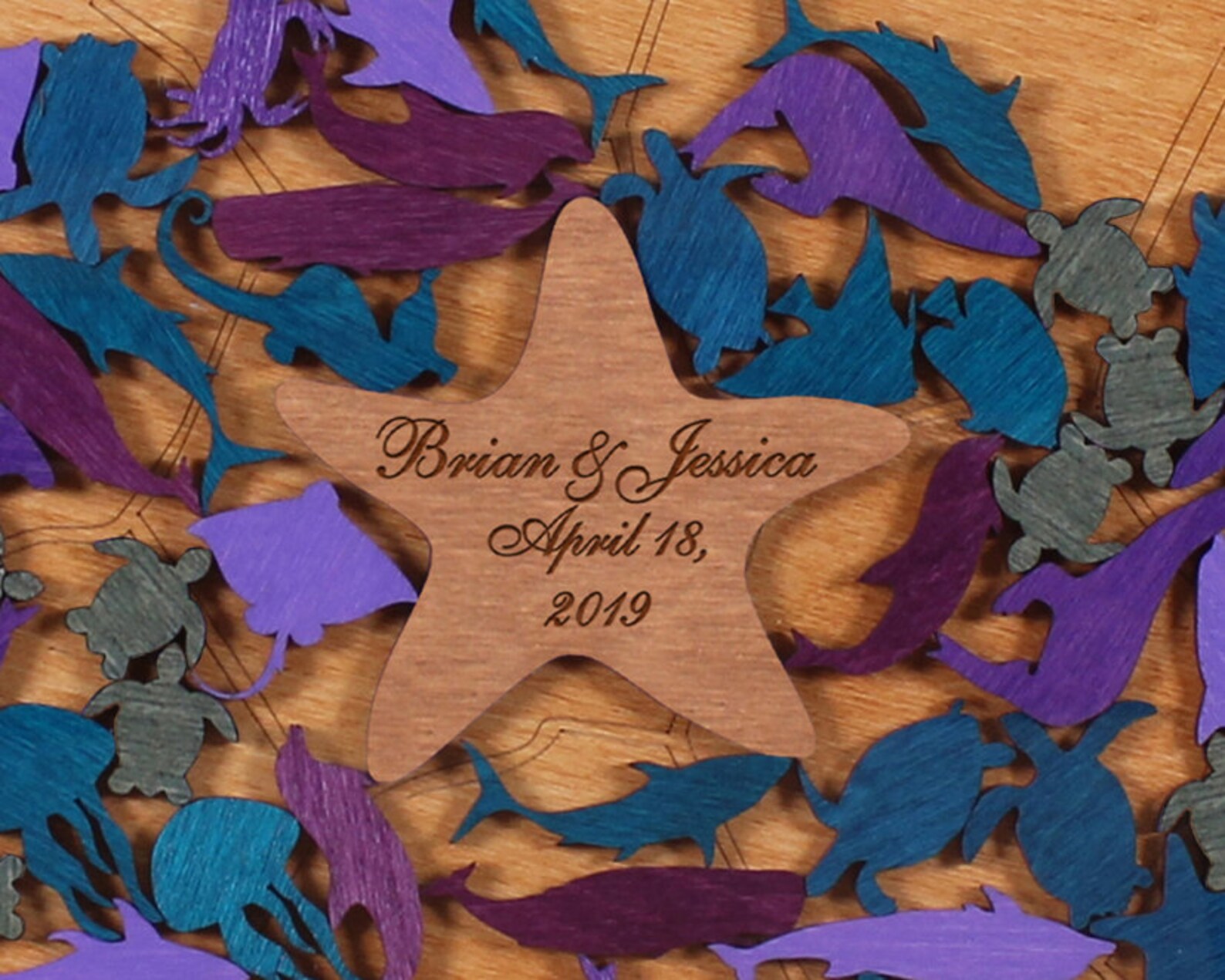 Sea Animals Wedding Guest Book Alternative Drop Box Wedding Guestbook ...