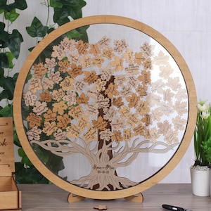 Rustic Maple Tree Leaves Wedding Drop Box Guest Book Alternative Autumn ...