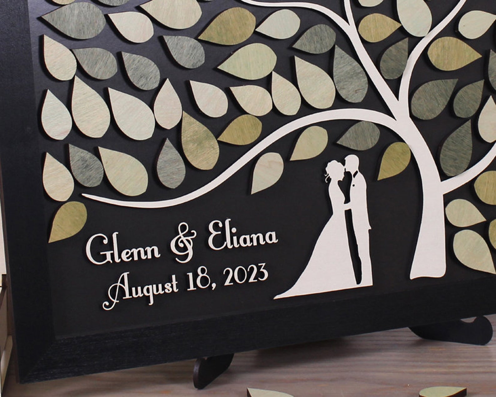 Tree of Leaves Wedding Guest Book Alternative Magnetic Guestbook With ...