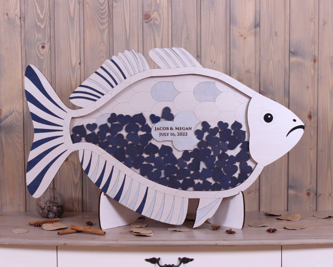 The Rainbow Fish Inspired Drop Box Custom Hearts Guestbook Alternative ...