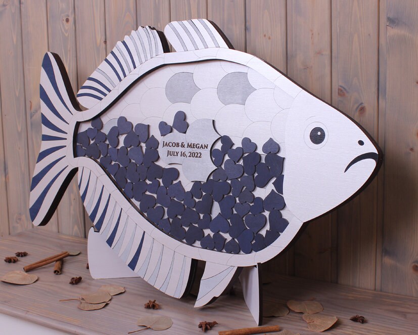 The Rainbow Fish Inspired Drop Box Custom Hearts Guestbook Alternative ...