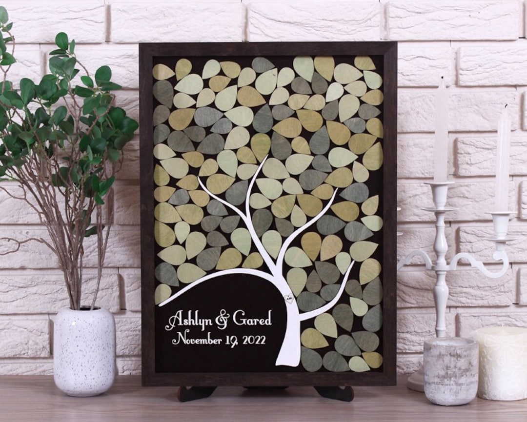 Wedding Drop Box Tree of Leaves Dropbox 3d Guestbook Wooden Sign ...