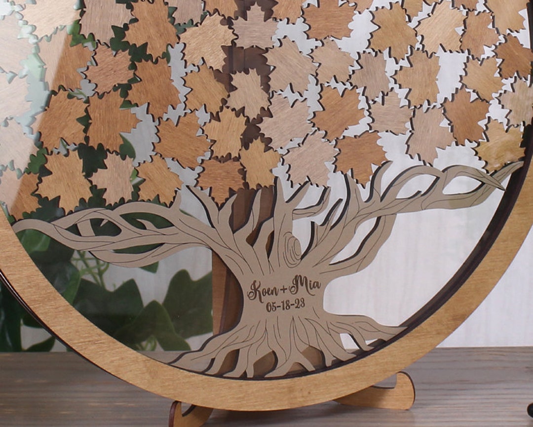 Rustic Maple Tree Leaves Wedding Drop Box Guest Book Alternative Autumn ...