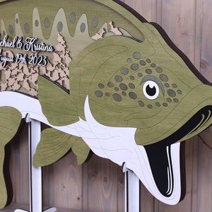 Bass Fish Drop Box Gift for Fishing Lover River Nautical Wedding Guest ...