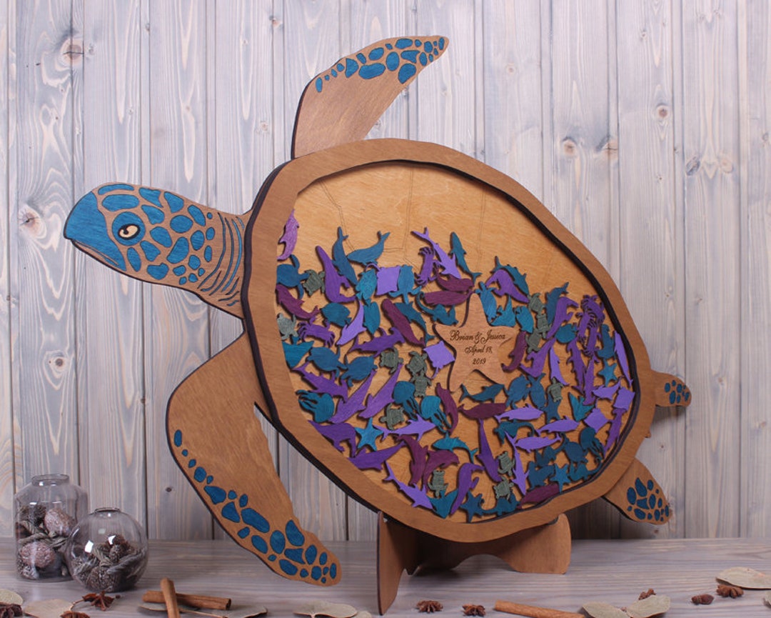 Sea Animals Wedding Guest Book Alternative Drop Box Wedding Guestbook ...
