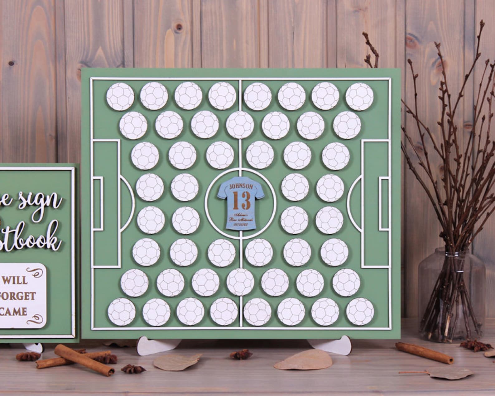 Football Guestbook, Bar Mitzvah Soccer, Wedding Guest Book Alternative ...