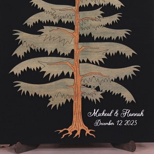 Personalized Pine Tree Wedding Guest Book Alternative Wooden Wedding ...