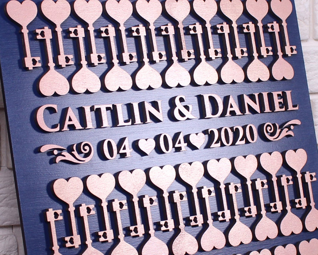 Keys Wedding Guestbook Alternative 3d Custom Wedding Theme Guest Book ...