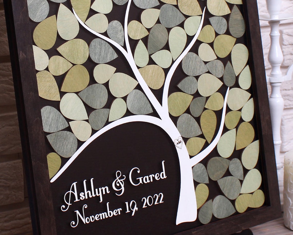 Wedding Drop Box Tree of Leaves Dropbox 3d Guestbook Wooden - Etsy
