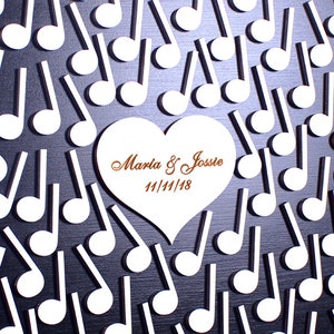 Custom Wedding Guest Book Alternative 3d Music Note Guestbook for ...