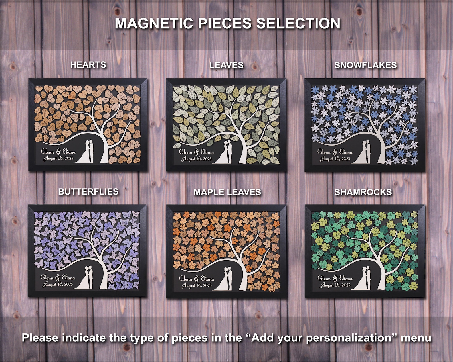 Magnetic Snowflakes Wedding Guest Book Alternative Winter Wedding ...