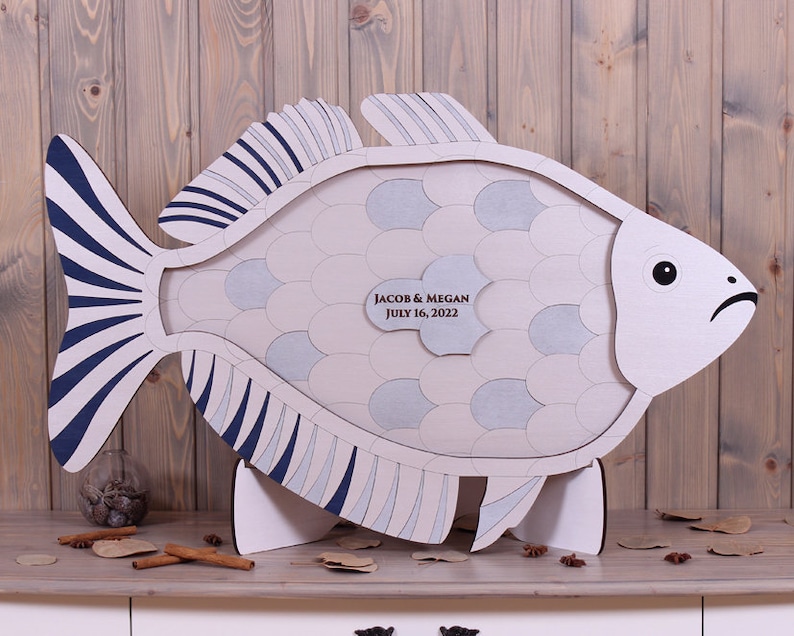 The Rainbow Fish Inspired Drop Box Custom Hearts Guestbook - Etsy