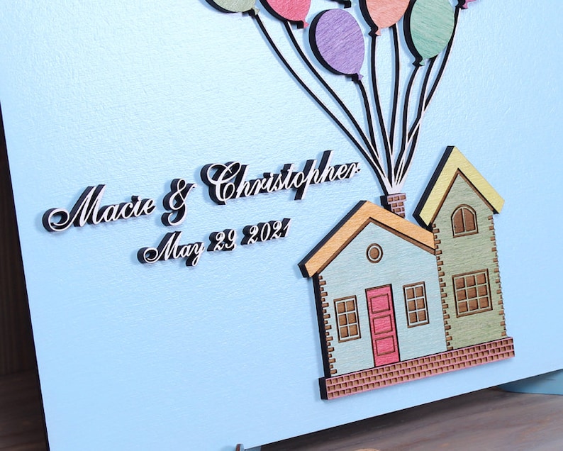 Up House Wedding Guest Book Alternative Custom Wedding Guestbook up ...