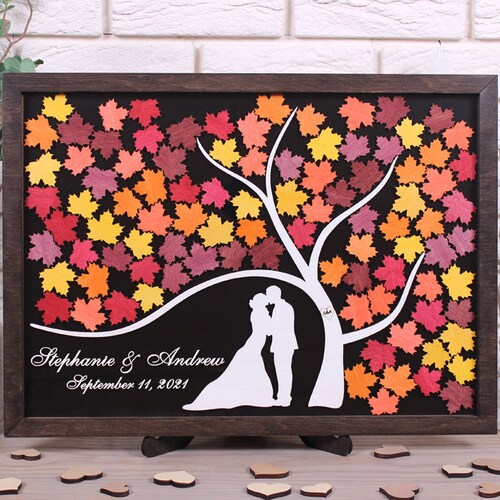 Personalized Fall Wedding Tree Drop Box Guest Book Alternative - Etsy