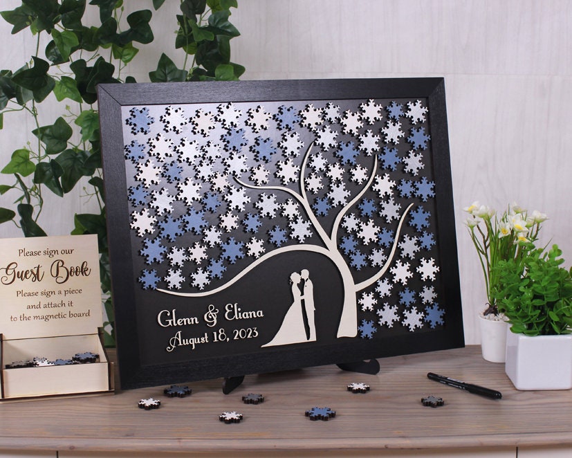 Magnetic Snowflakes Wedding Guest Book Alternative Winter Wedding ...