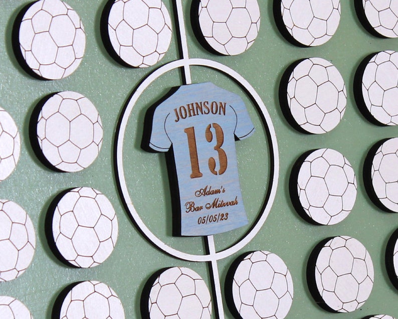 Football Guestbook, Bar Mitzvah Soccer, Wedding Guest Book Alternative ...