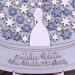 Snow Globe With Snowflakes Guest Book Sweet 16, Quinceañera, Sweet 15 ...