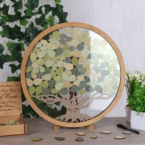 Tree Leaves Rustic Wedding Guestbook Alternative Tree Guest Book Custom ...