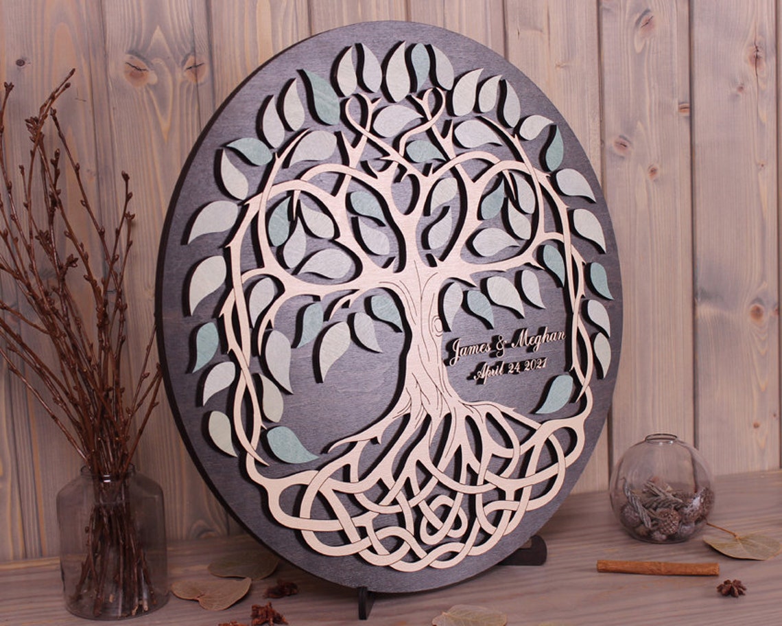 Celtic Round Tree of Life Wedding Guest Book Alternative - Etsy
