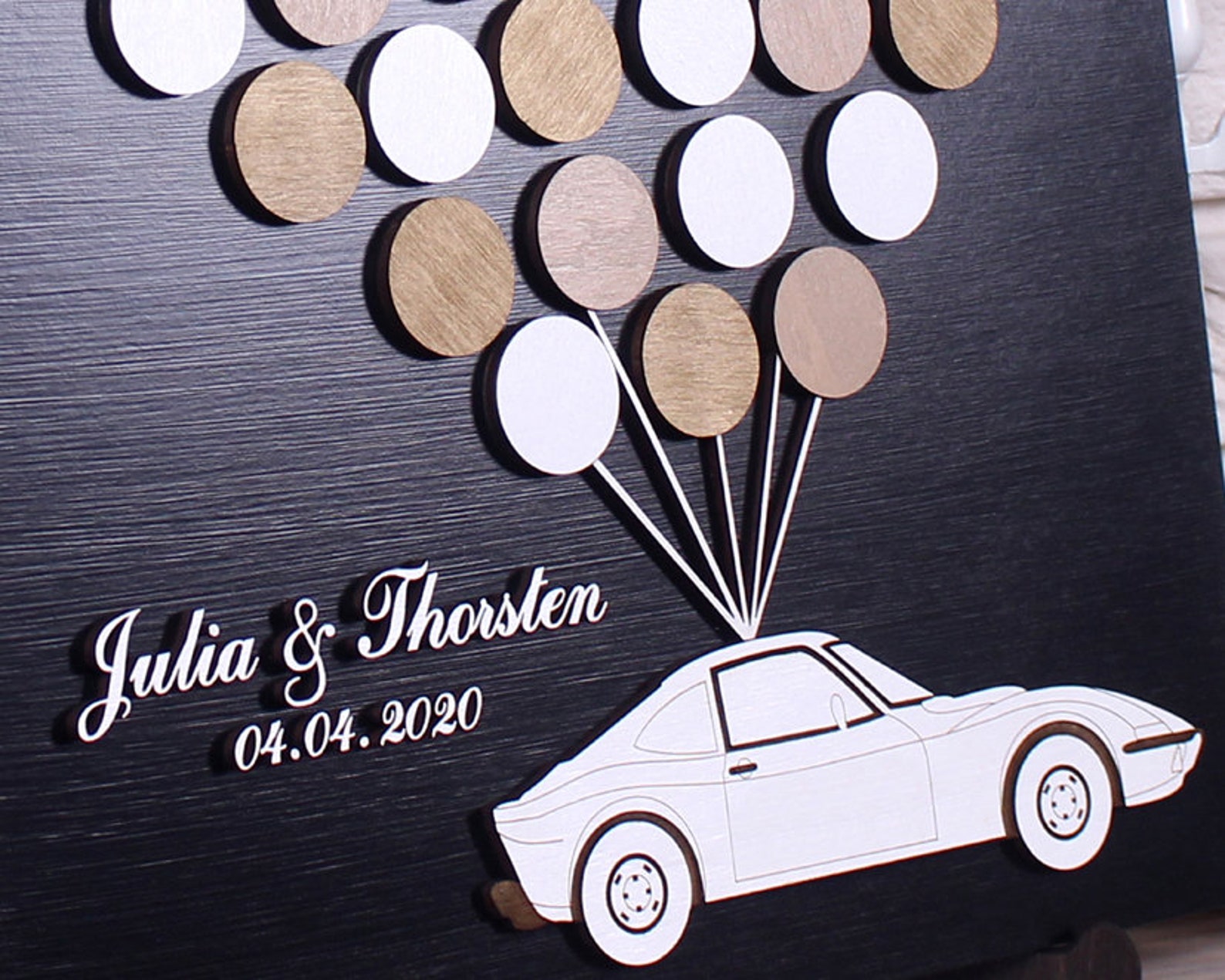 3d Custom Car Theme Wedding Guest Book Alternative Wood - Etsy