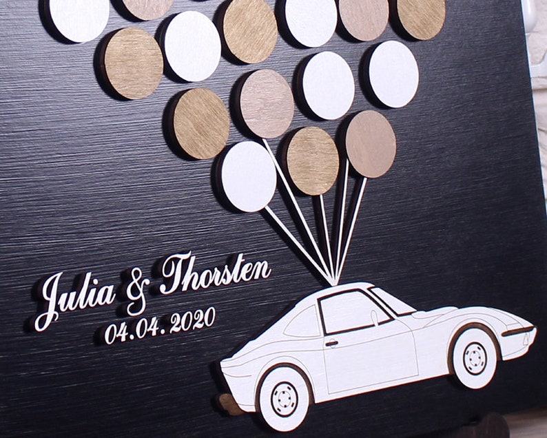 3d Custom Car Theme Wedding Guest Book Alternative Wood - Etsy