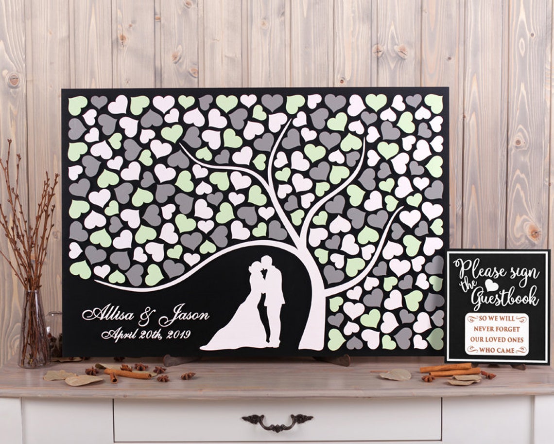 Guest Book Tree 3d Wedding Guestbook Alternative Custom Frame - Etsy
