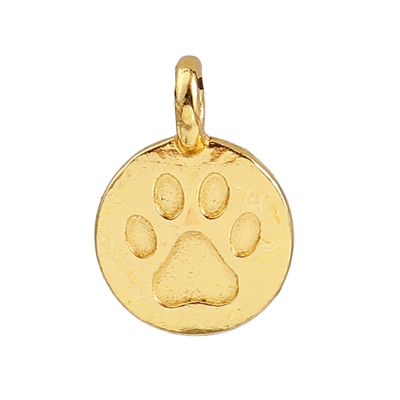 Solid Paw Print Gold Plated Charm - Etsy