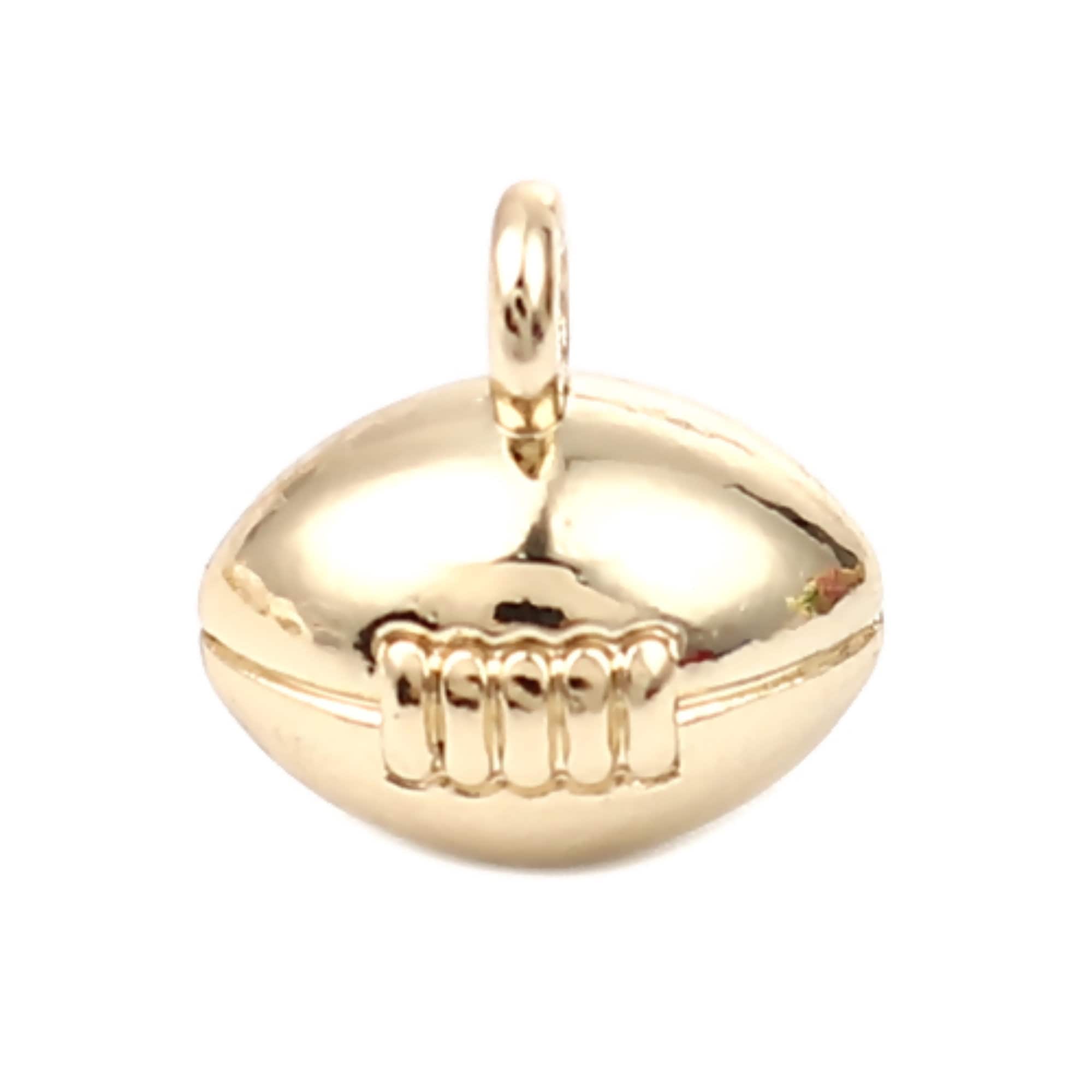 Real 16K Gold Plated 3d Football Charm - Etsy