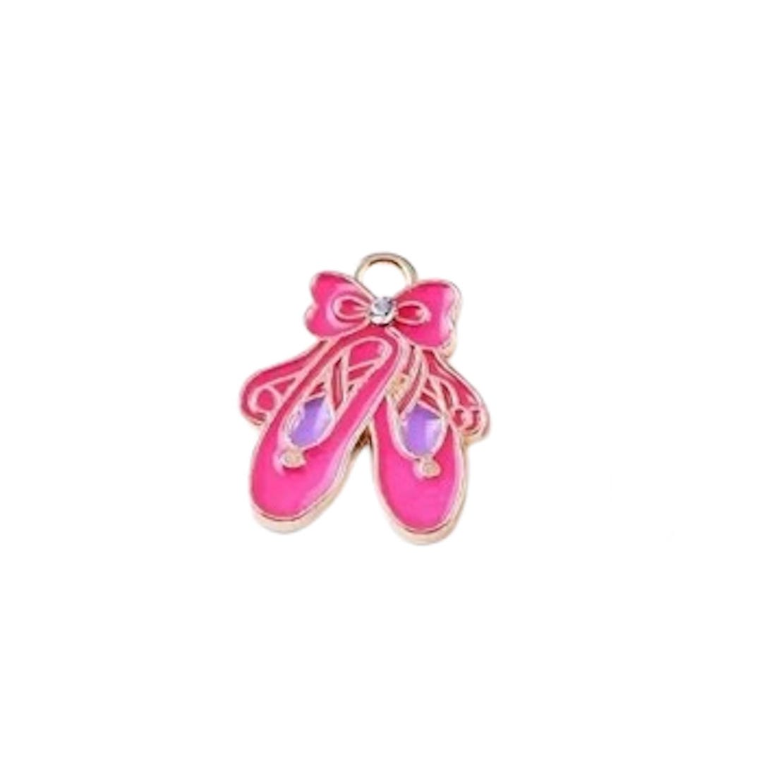 Hot Pink Enameled Ballet Shoes Charm - Etsy