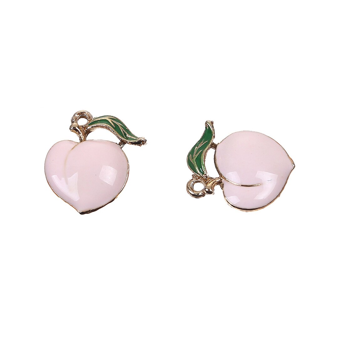 Enameled Pink Peach Charm - Etsy