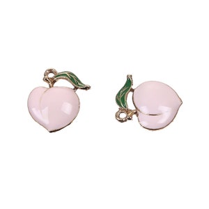 Enameled Pink Peach Charm - Etsy