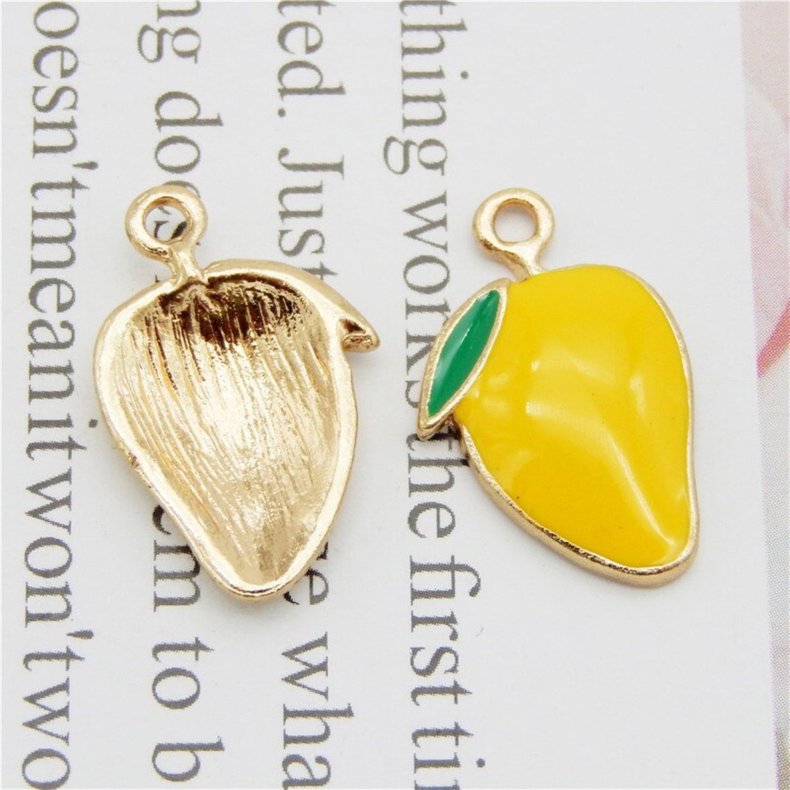 Enameled Mango Charm | Etsy