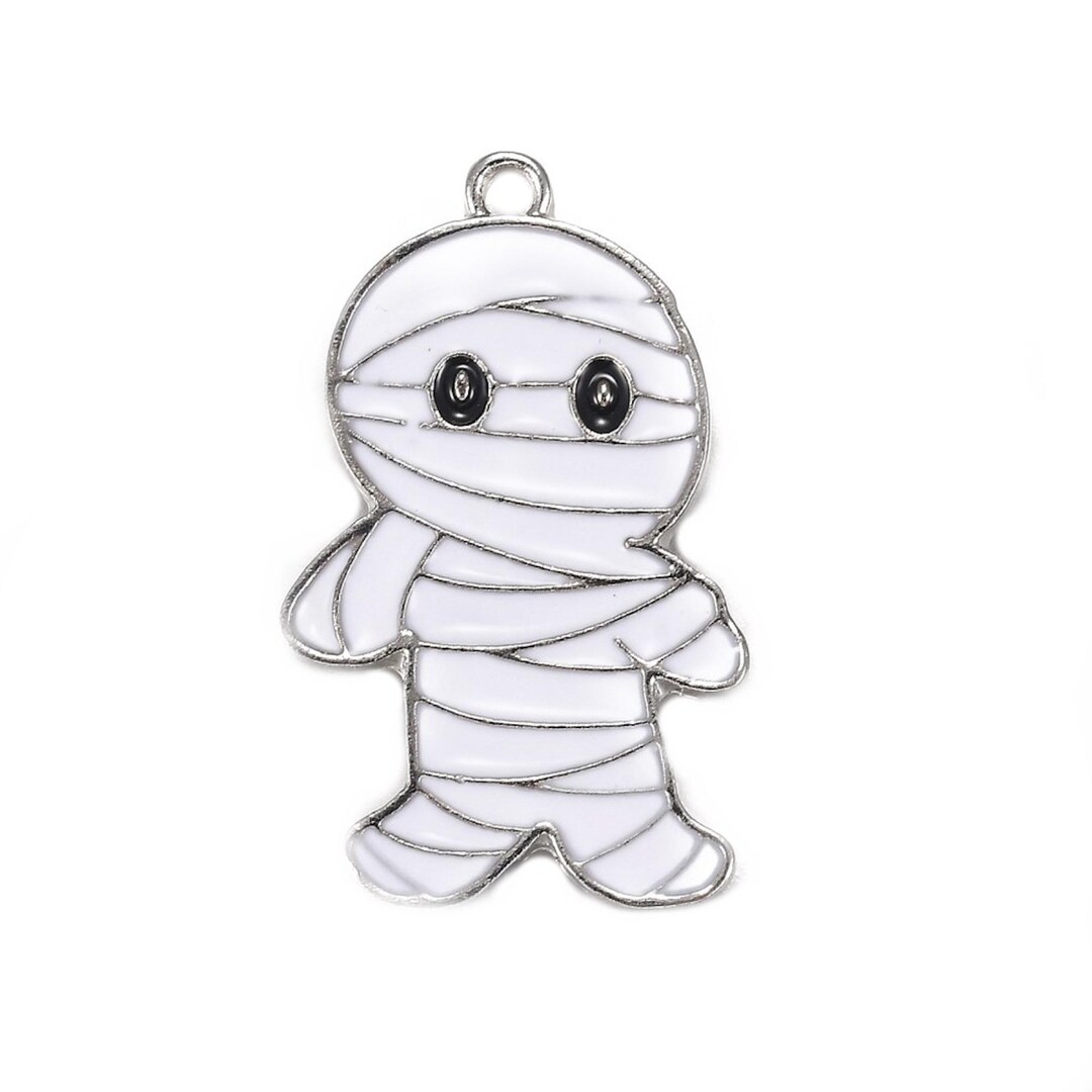 Enamel White Mummy Charm - Etsy