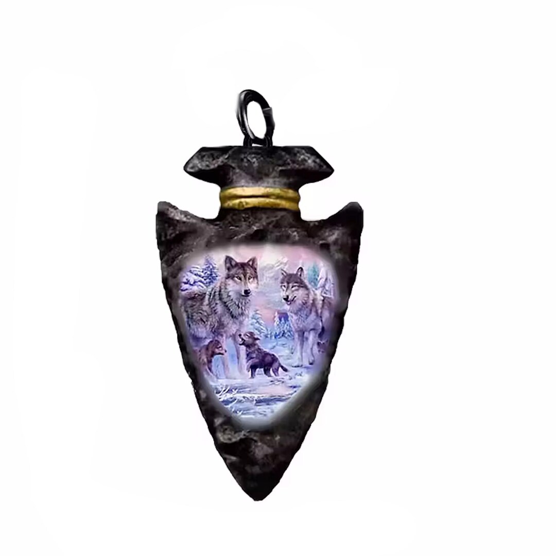 Winter Wolves Black Arrowhead Pendant W/ Free Chain or Key Ring - Etsy