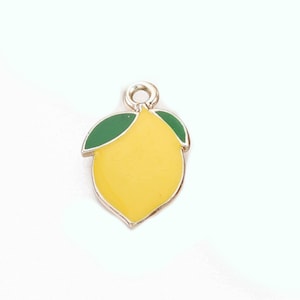 Enameled Lemon Charm 2 - Etsy