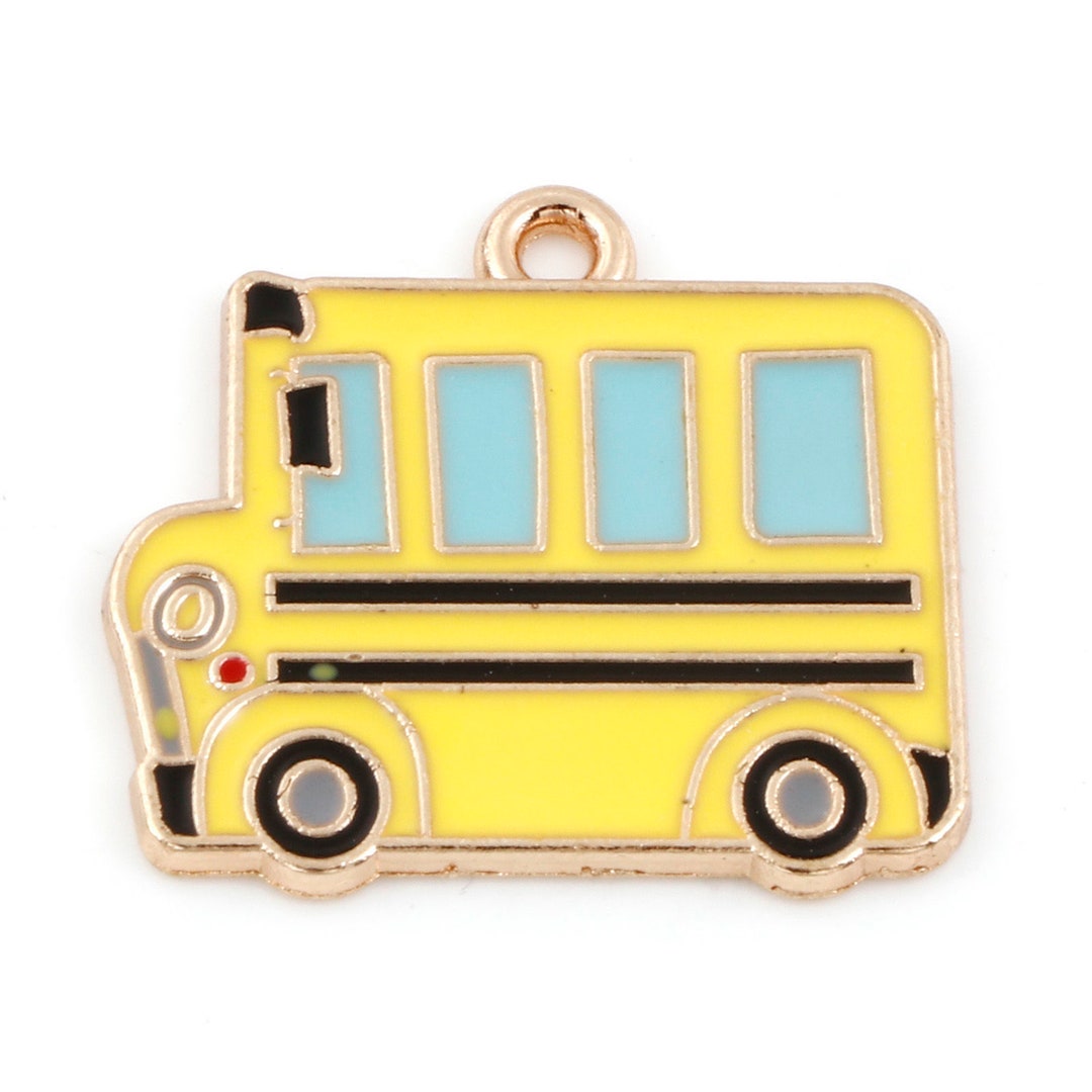 Enamel School Bus Charm - Etsy