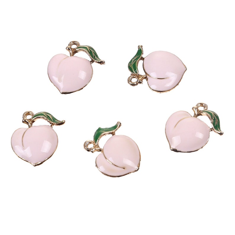 Enameled Pink Peach Charm - Etsy