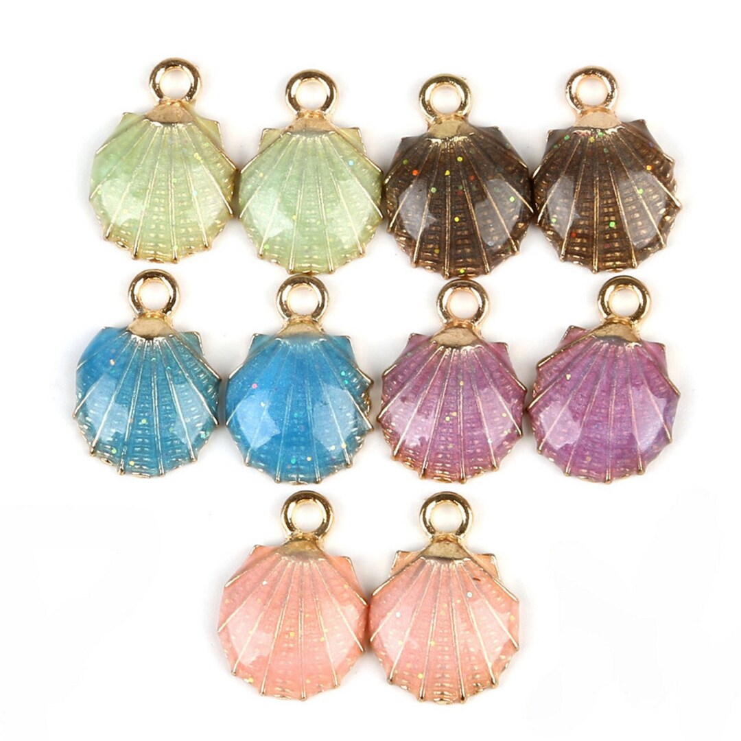Enameled Clam Shell Charm Choice of Colors - Etsy