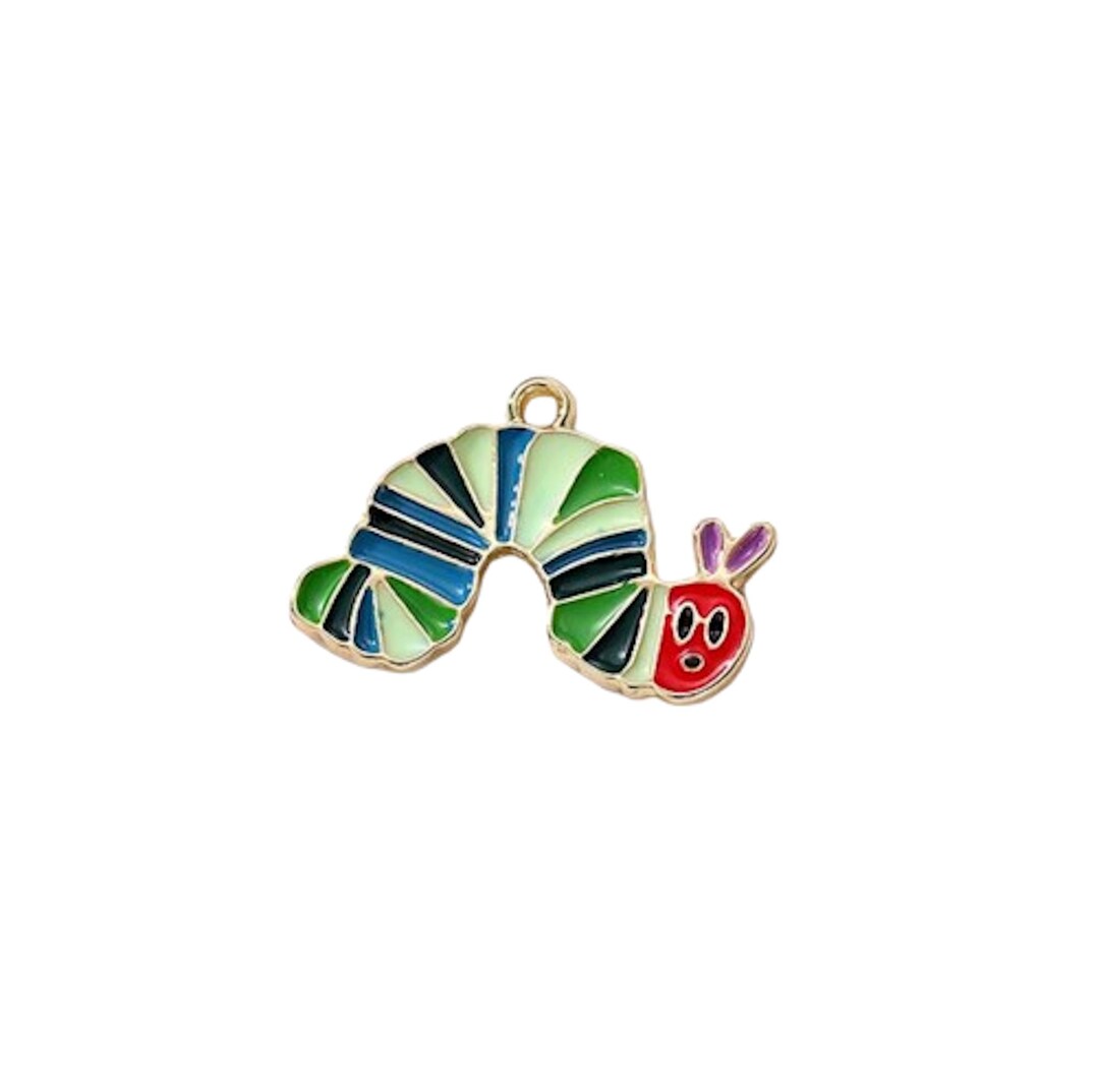 Cute Enamel Worm Charm - Etsy