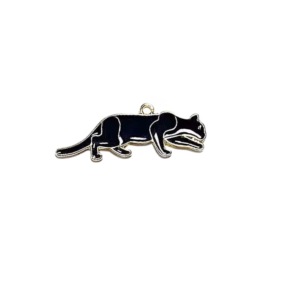 Enameled Black Panther Charm - Etsy