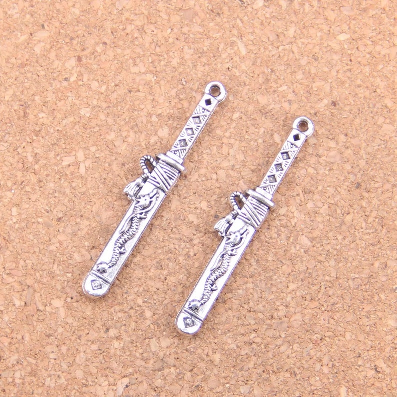 Double Sided Samurai Sword Charm - Etsy