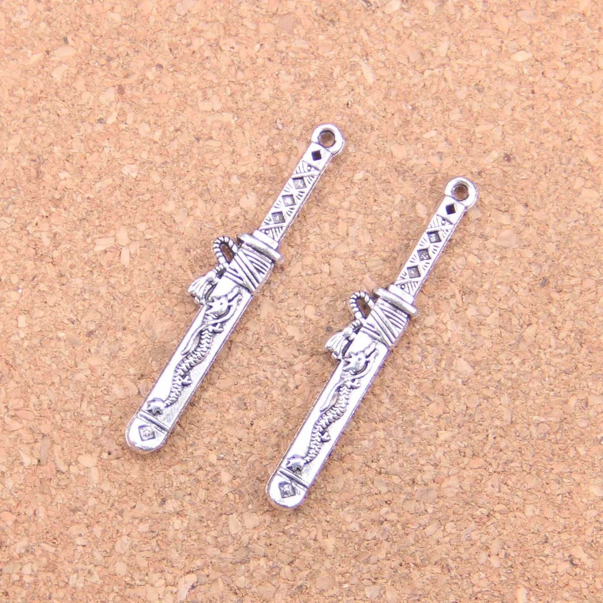 Double Sided Samurai Sword Charm - Etsy