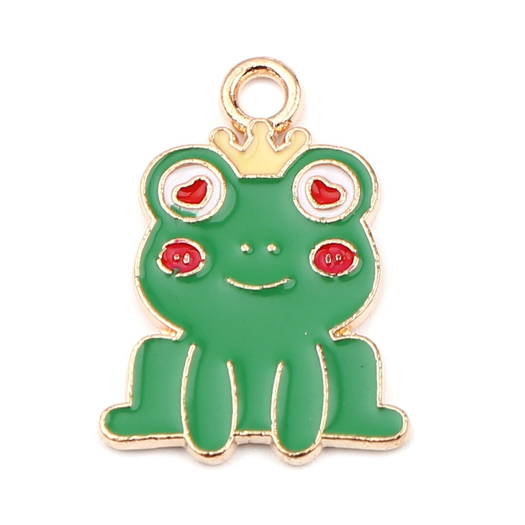 Cute Enameled Frog Charm - Etsy