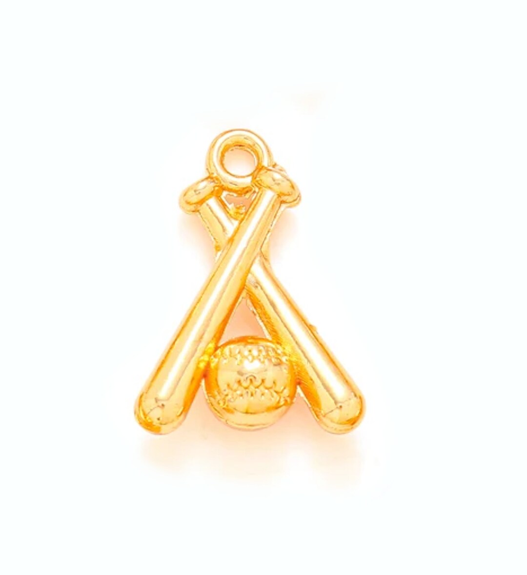 Golden 3D 2 Baseball Bats W/ Ball Charm - Etsy