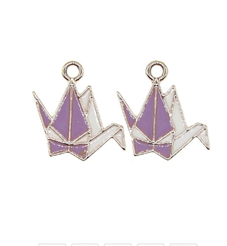Enameled Origami Crane Charm***choice of Color - Etsy