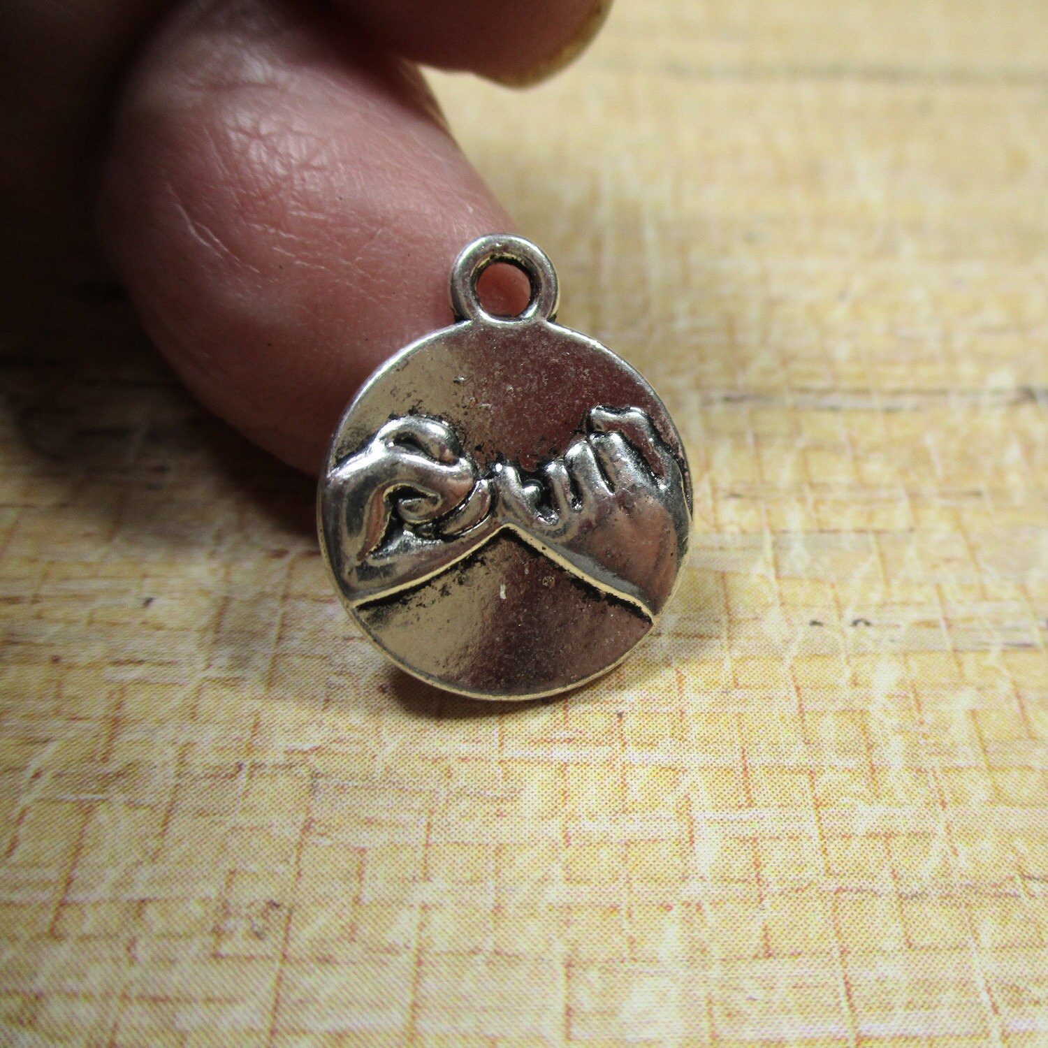 Double Sided Golden Pinky Swear Disc Charm - Etsy