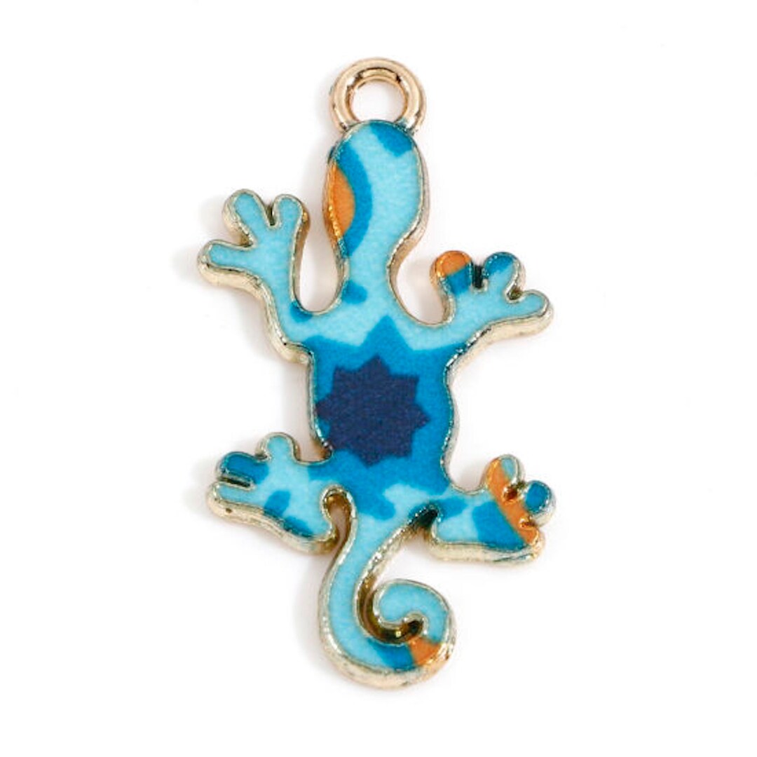 Enamel Gecko /lizard Charm - Etsy