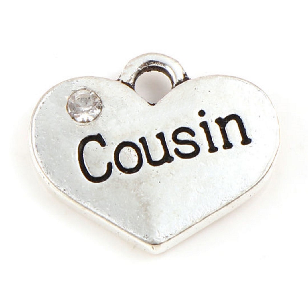 Double-sided Cousin Charm With Crystal - Etsy