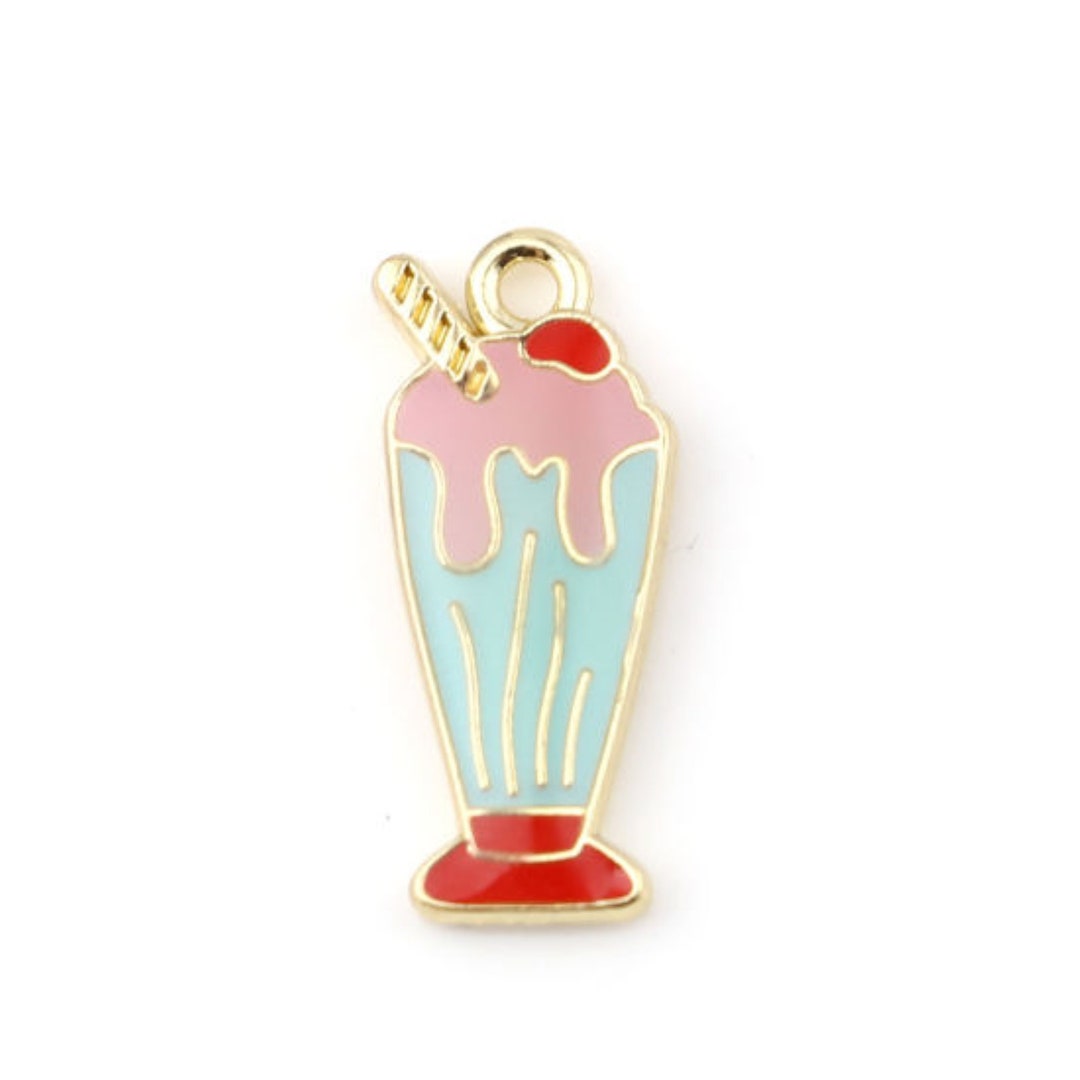 Enameled Milk Shake Charm - Etsy
