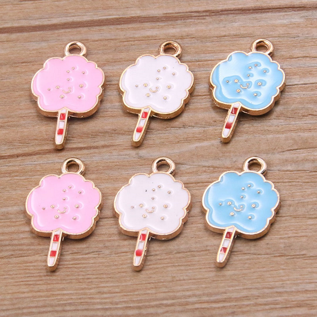 Enameled Cotton Candy Charm**choice of Color - Etsy